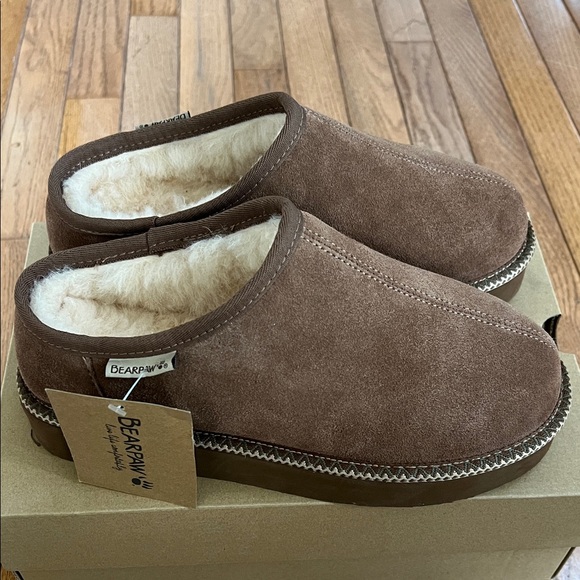 BearPaw | Shoes | Bearpaw Brown Suede Slippers | Poshmark